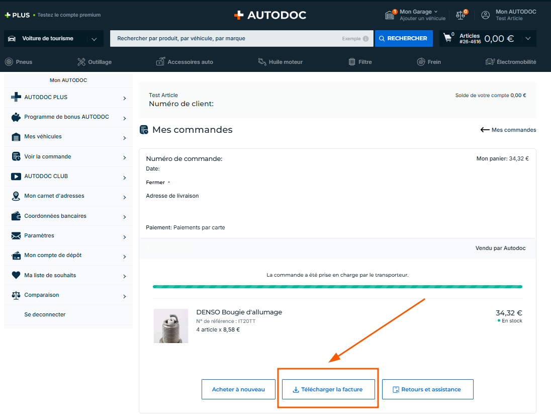 Facturation | Help Center - Autodoc BE_fr