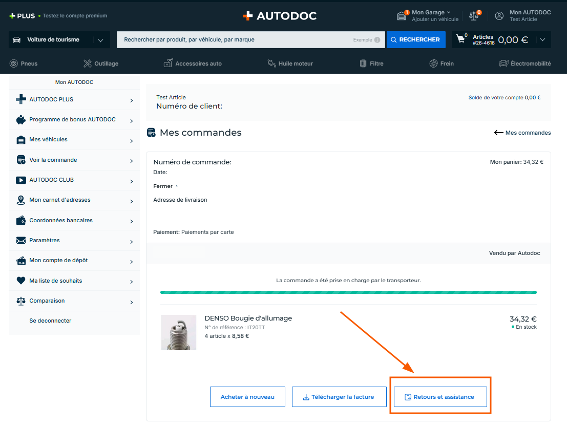 Facturation | Help Center - Autodoc BE_fr