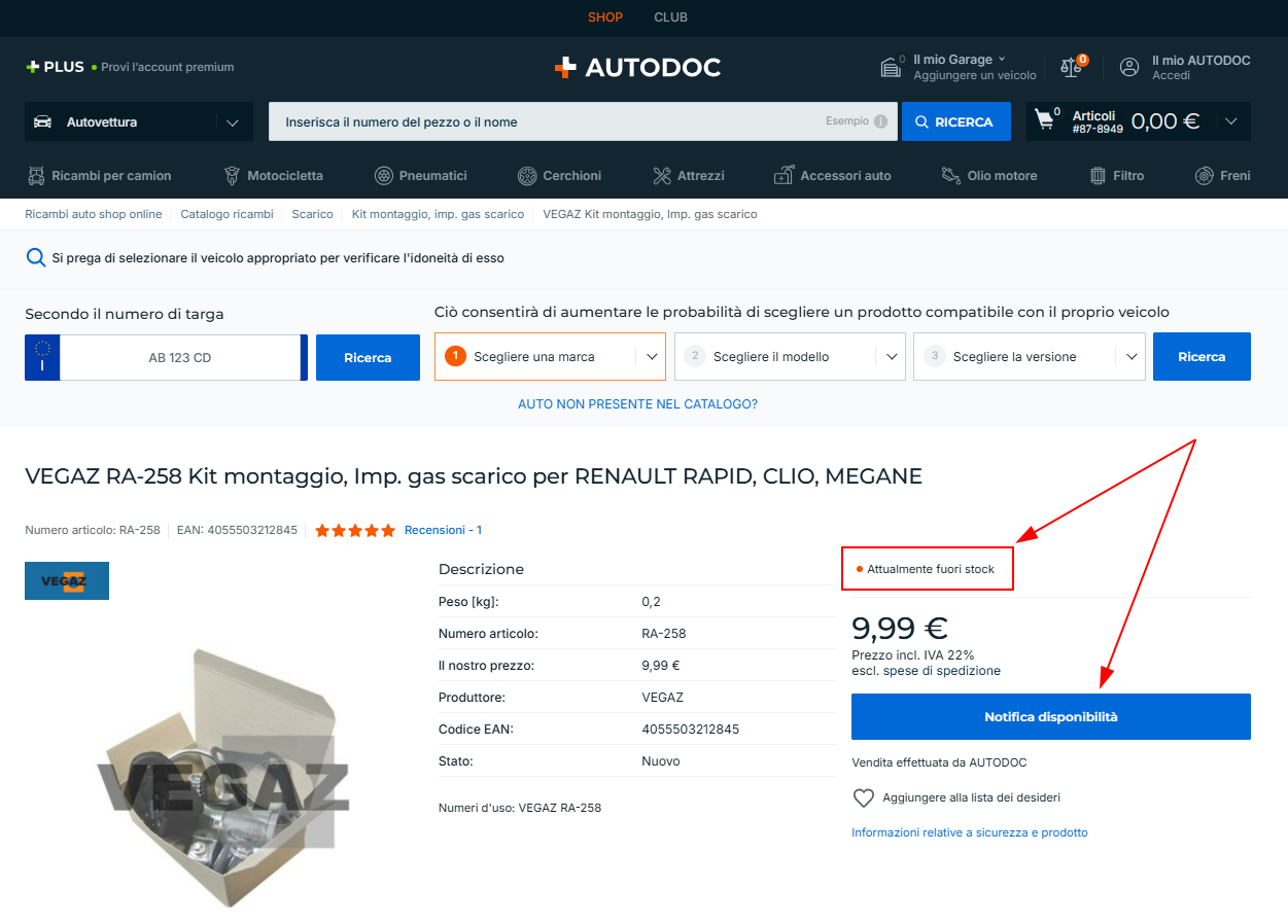 Informazioni su disponibilità e prodotti alternativi | Help Center ...
